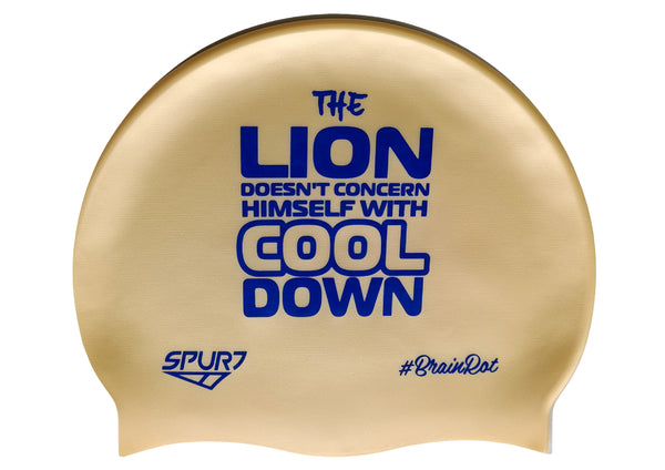 BrainRot Lion on SD15 Light Gold Spurt Silicone Swim Cap - Spurt Online