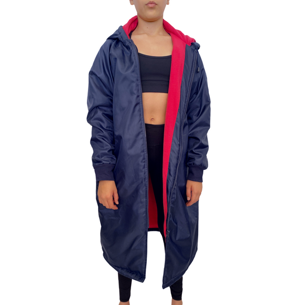 Parka Jacket in Navy with Cerise Pink Inner - Spurt Online